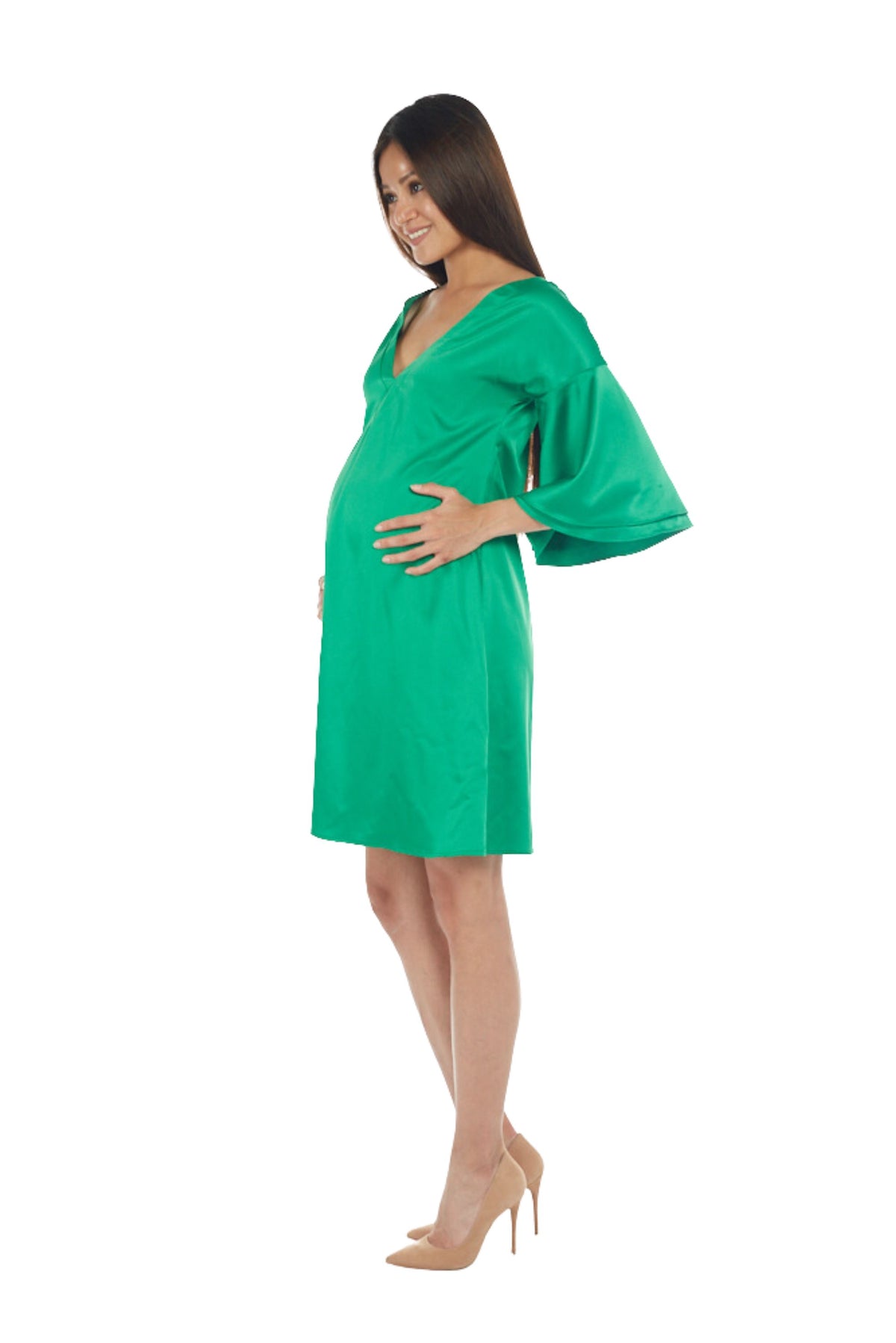 Green Bohn Fabulous Maternity Long Sleeve Dress S - XL — Retykle Singapore